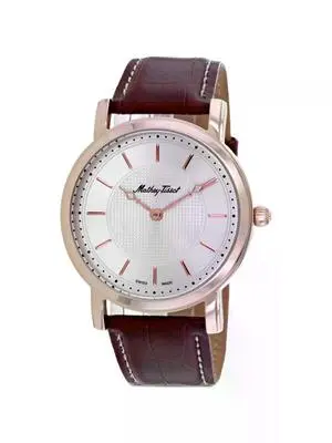 MATHEY TISSOT City Watch With Leather Strap - Silver