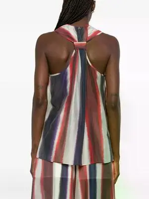 TWINSET Striped Racer-back V-neck Top