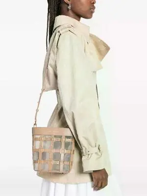 Elisabetta Franchi Logo Detail Bucket Bag - Neutrals