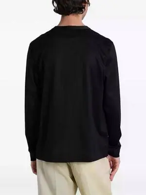 Paul Smith Artist Stripe Henley Neck Long Sleeve Sweater