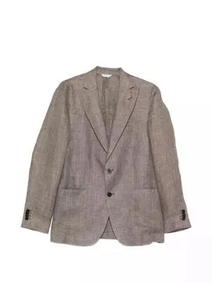 Boglioli Prince Of Wales Check Linen Blazer - Neutrals