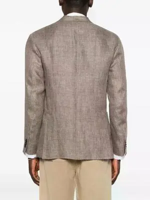 Boglioli Prince Of Wales Check Linen Blazer - Neutrals