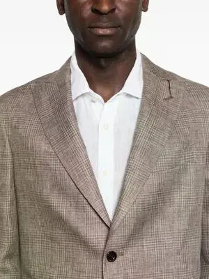 Boglioli Prince Of Wales Check Linen Blazer - Neutrals