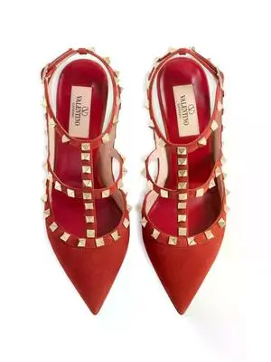Valentino Garavani Valentino Garavani Rockstud Suede Pumps Red