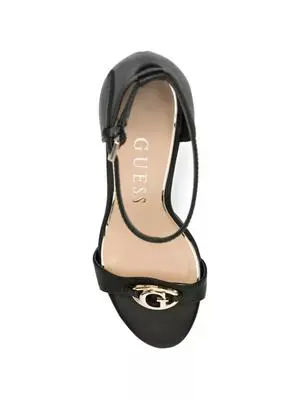 Guess Leather Logo Plaque Stiletto Sandals