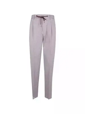 Tagliatore Seersucker Drawstring Trousers - Grey