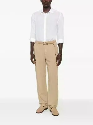 120% Lino Belted Pleated Trousers