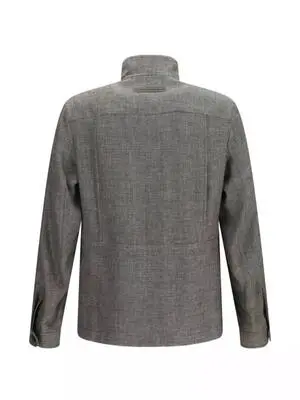 Zegna High-neck Shirt Jacket With Flap Pockets