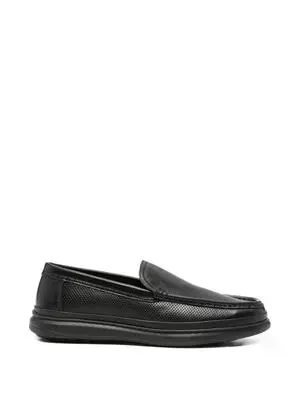 SERGIO MORETTI FIRENZE Perforated Leather Slip-on Loafers