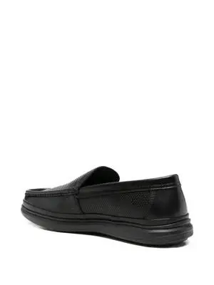 SERGIO MORETTI FIRENZE Perforated Leather Slip-on Loafers