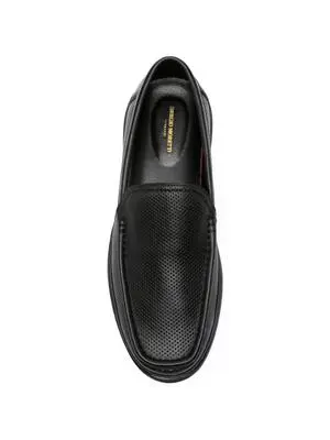 SERGIO MORETTI FIRENZE Perforated Leather Slip-on Loafers