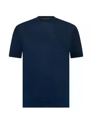 LOW BRAND Fine-knit Ribbed-trim T-shirt
