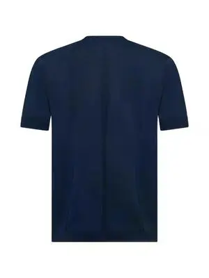 LOW BRAND Fine-knit Ribbed-trim T-shirt