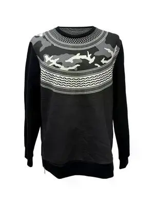 Neil Barrett Camouflage-print Side-zip Sweater - Black