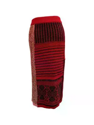 Burberry Knit Maxi Skirt With Geometric Panelling