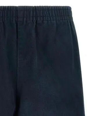 FOUND Horse Equine Floral-embroidered Cotton Shorts - Blue