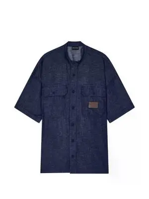 Emporio Armani Denim Capsule Logo-patch Shirt - Blue