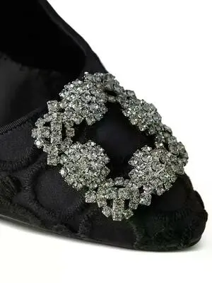 Manolo Blahnik Hangisi Crystal-buckle Pumps - Black