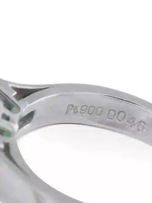 LB EXCLUSIVE Emerald And Diamond Platinum Ring - Silver