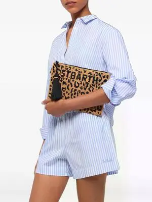 MC2 SAINT BARTH Beaded Leopard Print Clutch Bag