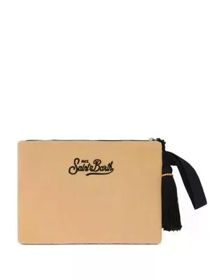 MC2 SAINT BARTH Beaded Leopard Print Clutch Bag - Neutrals