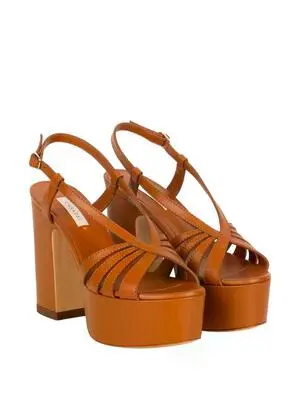 Casadei Elsa Strappy Platform Sandals - Neutrals
