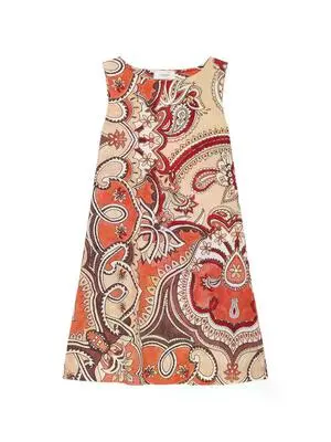 Malìparmi Paisley-print Sleeveless Flared Dress - Neutrals