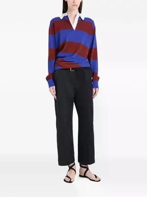 Proenza Schouler Corinna Striped Polo Top - Blue