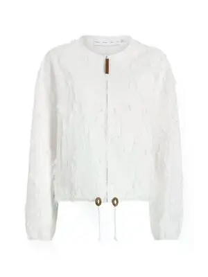 Proenza Schouler White Label Fringed Jacquard Jacket - Neutrals