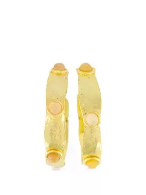 Sylvia Toledano Bianca Hoop Earrings With Quartz And Jasper - Gold