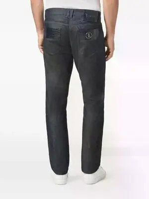 BILLIONAIRE Regular Fit Jeans With Alligator-skin Trim
