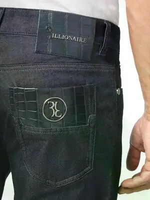 BILLIONAIRE Regular Fit Jeans With Alligator-skin Trim
