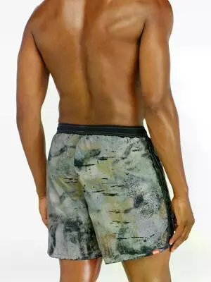 DIESEL® Logo-print Drawstring Swim Shorts - Grey
