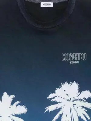 Moschino Palm-print Ombré T-shirt - Blue