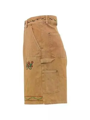 FOUND Floral Embroidered Belted Shorts
