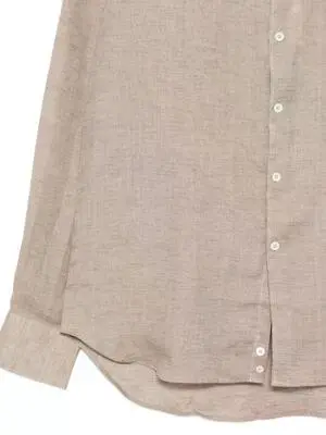 Canali Linen Button-up Shirt - Neutrals