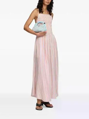 GANNI Striped Linen Maxi Dress