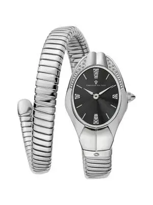 CHRISTIAN VAN SANT Naga Crystal-embellished Stainless Steel Watch - Black