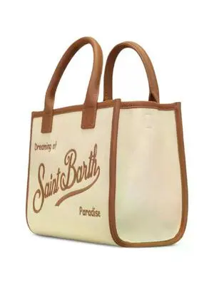 MC2 SAINT BARTH Mini Vanity Logo-embroidered Canvas Tote Bag - Neutrals