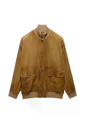 Prada Suede Blouson Jacket - Brown