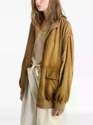 Prada Suede Blouson Jacket - Brown