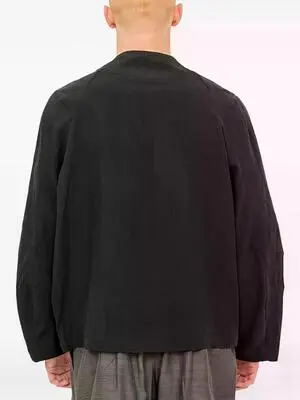 DEVOA Raglan-sleeve Jacket With Slub Texture