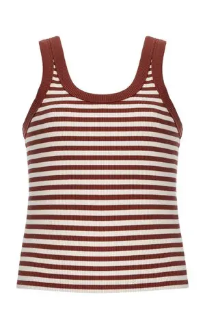 HOUSE OF DAGMAR Ribbed Organic Cotton-blend Tank Top - Stripe