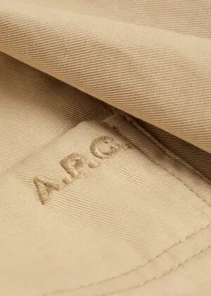 A.p.c. Logo-embroidered Cotton Overshirt - Beige