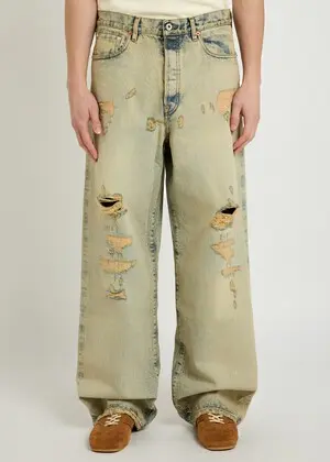 Kenzo Distressed Wide-leg Jeans