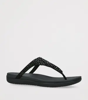 Fitflop Solay Crystal Flip Flops - Black