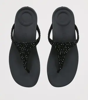 Fitflop Solay Crystal Flip Flops - Black