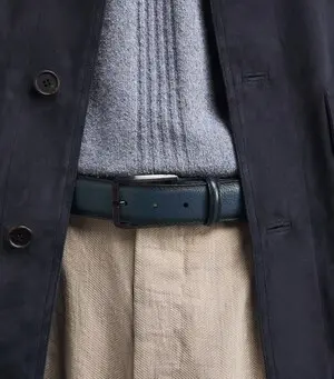 ELLIOT RHODES Grained Leather Belt