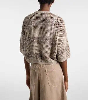 Brunello Cucinelli Sequined Cotton Cardigan