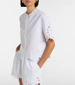 Veronica Beard Embroidered Cotton Shirt